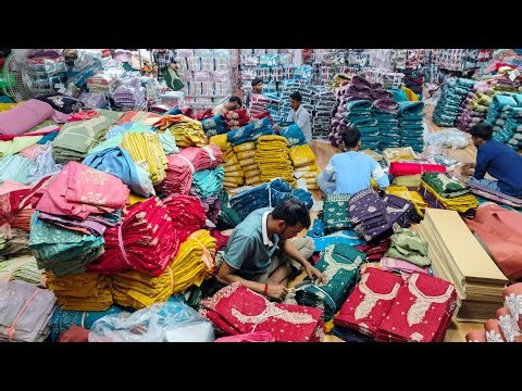 लेडिज सूट की असली फैक्ट्री Ladies suit dress material factory in surat Ladies suit wholesale market