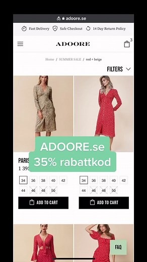 Adoore 💛 35% rabatt t.o.m. 15/8 kl 9 #adoore #rabattkoder #rabattkodtips #rabattkod #fördig #foryou #dress #klänning