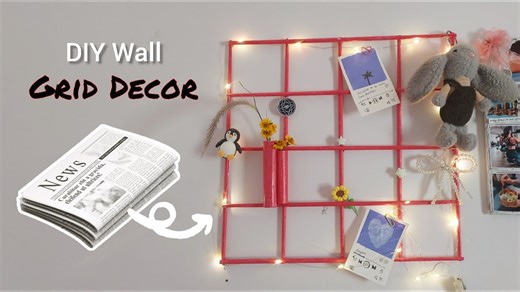 DIY Wall Grid Decor from Newspaper | Newspaper Craft | Paper Craft