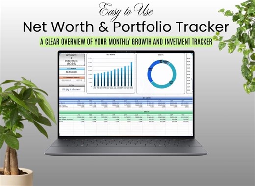 Valeur nette et suivi du portefeuille Google Sheet – Tableau de bord des finances personnelles - Etsy France