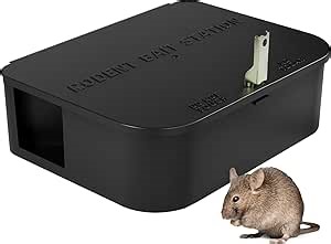 Rat Station Box with 1 Key, Complete Rodent Solution Keeps Rats Away, Pet & Child-Safe, Lock & Key Available, Reusable & Long-Lasting, Indoor & Outdoor, 1 Pack