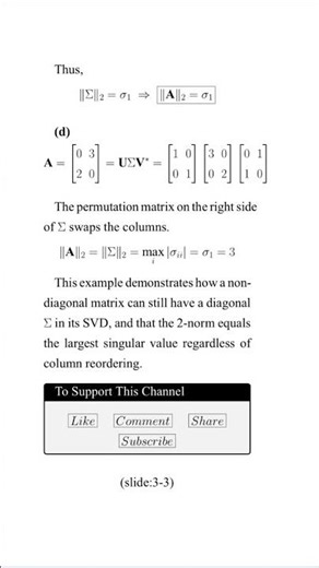 Spectral Norm Equals Largest Singular Value (SVD Example)