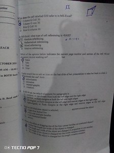 What does the cell labelled G30 refer to in MS-Excel?   A Colu... | Filo