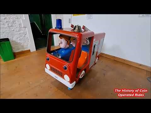 1990s OMC Electronics Coin Operated Fire Engine Kiddie Ride - Fireman Sam