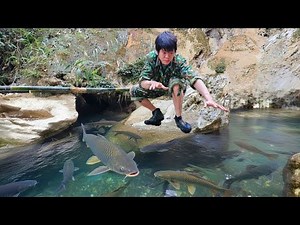 Primitive Fishing Skills in the Wild | Catching Stream Fish for Survival