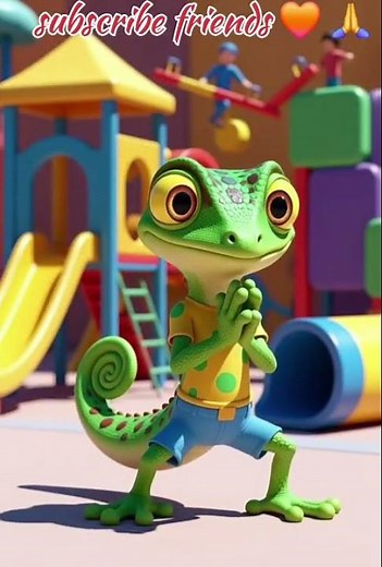 “Cute Gecko Dance in Colorful Playground 🦎✨ | Funny 3D Kids Animation Video”#ytshort #viralshort