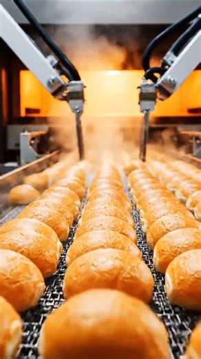 Next-Gen Bread: Fully Automated Factory in Action #factoryprocess #processperfection#bread #factory