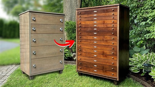 9.6K views · 157 reactions | Dresser to Architect Cabinet Extreme Makeover #woodworking #diy #makeover | Modern Makeovers | Facebook