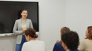 Experienced Female Teacher Giving Lecture Group Stock Footage Video (100% Royalty-free) 1102113571 | Shutterstock