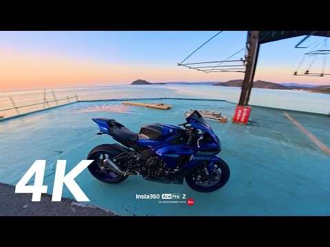 [4K] YAMAHA YZF-R1 | Sunset Ride Pure sound | Insta360