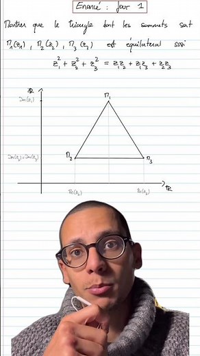 Triangle équilatéral: condition nécessaire et suffisante dans le plan complexe - Énoncé