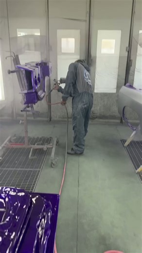 In the paint booth with @thehitfactorycustoms