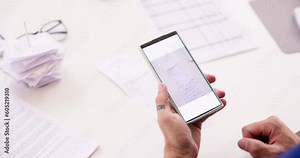 Taking Receipt Document Photo Using Phone