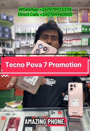 🔥 Tecno Pova 7 – Promotion Deal \t•\tMediaTek Helio G100 Processor \t•\t256GB Storage \t•\t6.78” 120Hz FHD Display \t•\t108MP Camera \t•\t7000mAh Big Battery 45W Fast Charge 💰 Promotion Price: K3500 Only Limited stock available! 📱🔥 📞Come on WhatsApp for online order : 260979933338 For Direct Call : 260764960000 📍Shop Location: We are located in the city market along Simon mwawa lane just after Simson building next building baba building we have shop on road Shop No.41 with Shop name Skylin