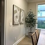 8ft Artificial Ficus Tree, 96” Realistic Ficus Leaves Large Fake Plant with Basket, Indoor Outdoor Potted Faux Tree for Home Garden Office House Livingroom Décor