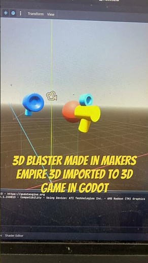 Made a blaster in ‪@MakersEmpire3D‬ and imported it to a 3D game tutorial in ‪@GodotEngineOfficial‬