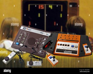 The first home consoles in the history of video games dating back to 1970, performed the famous PONG and its variants Stock Photo - Alamy
