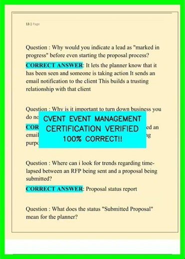 CVENT EVENT MANAGEMENT CERTIFICATION VERIFIED 100% CORRECT!! video