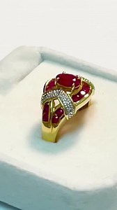 Art Deco Ruby Ring: 14kt Yellow Gold With Diamond Accents - Etsy