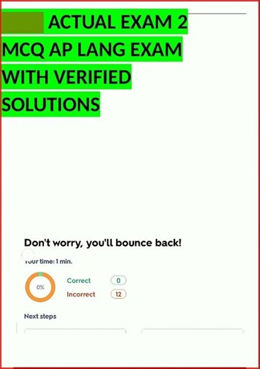 Actual Exam 2 Mcq Ap Lang Exam With Verified Solutions video