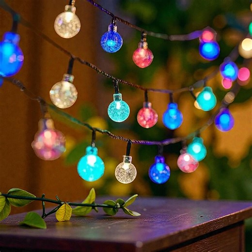 Outdoor Solar Crystal Globe String Lights – LED Fairy Lights for Garden & Party - Etsy Canada