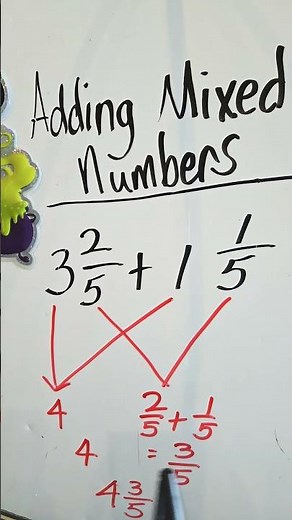 Adding Mixed Numbers#teacher #maths #mathstricks #kids#grade 5#mixed numbers