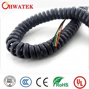 [Hot Item] VW-1, FT1 Halogen Free Shielded Spring Coiled Spiral Power Wire Cable