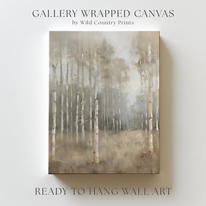 Birch Tree Canvas Art Large Aspen Tree Painting Birch Print on Canvas Aspen Tree Painting Vintage Forest Wall Art Beige Neutral Print White - Etsy