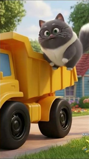 Cat Triggers the MAGIC BUTTON Machine to Reveal a GIANT DUMP TRUCK! 🐱🚛 | 3D Cartoon #catcartoon