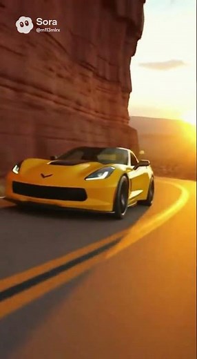 Chevrolet Corvette C7 racing through a canyon #ai #sora2 #sora #aivideo #cartok #chevrolet #corvette
