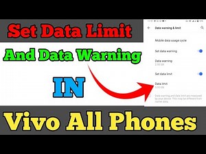 Set Data Limit Usage In Vivo // How To Set Data Warning And Data Limit In Vivo Y20 And Y20i