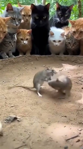 Epic Mouse Fight While Cats Watch!#mouse #cats #catshorts #mouseforcats