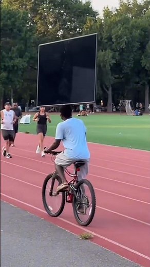 GOD-LEVEL BALANCE SKILLS, CARRYING TV WHILE CARRYING A BIKE