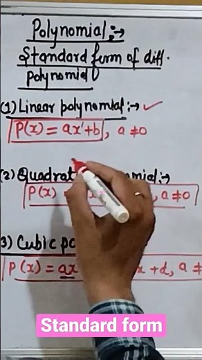 Standard form of a polynomial