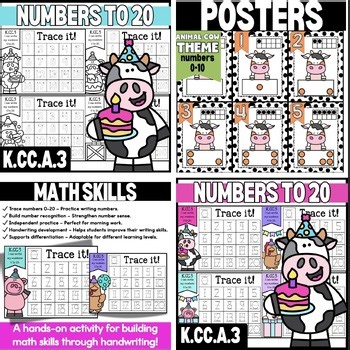 Number Formation Handwriting Practice Bundle Numbers 0–20 (Kindergarten)
