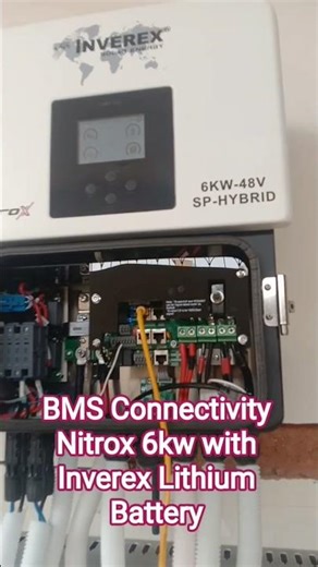 BMS Connectivity|Nitrox 6kw|Inverex Lithium 👉🌞😇😎🔥#shorts #short #shortvideo #bms #lithiumbattery #kw