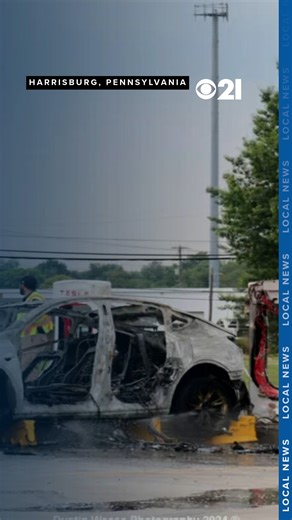 19K views · 133 reactions | Tesla catches fire at EV charging station, Harrisburg fire chief addresses safety READ MORE: https://bit.ly/468GAzO #fire #harrisburg #ev #tesla #electriccar #car #chief #investigation #pa #news #localnews | Local 21 CBS News, WHP Harrisburg | Facebook