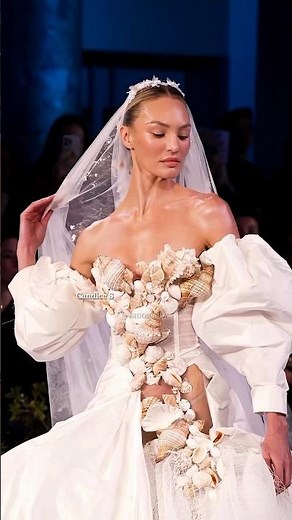 she 🥰is looking like angel ✨Candice Swanepoel. for Celia Kritharioti SS Couture 2024. #fashion
