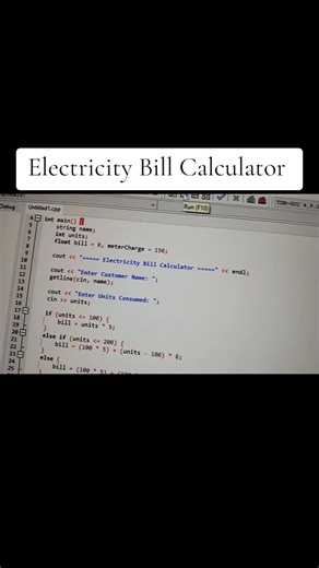 Electricity Bill Calculator @Coding With SA 👈 Follow my second account #CodingWithSA #Programming_SA #codinglife💻 #Coding #codingwithme