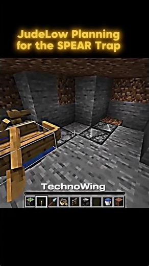 Judelow uses 10,000 IQ for Spear Trap 🔥☠️ #shorts #minecraft #fyp