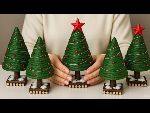 I made a Christmas tree out of yarn and sold 50 of them😲🌲