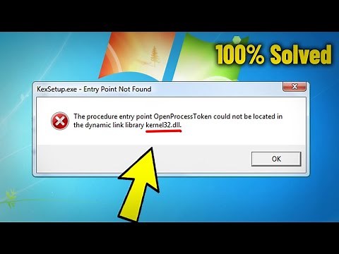 The Dynamic link library KERNEL32.dll in Windows 7 - How To Fix Error Entry Point Not Found ✅