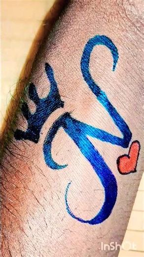 How To Make N Letter Tattoo Designs Name #short #viral