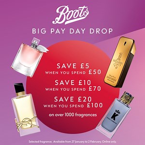 🚨 Only 5 days left for UNMISSABLE savings on over 1000 selected Fragrances in Boots BIG Pay Day Drop 💸💸 Online only, go go go! | Boots UK