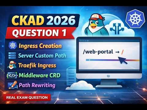 CKAD 2026 | Question 1 | Ingress Creation + Custom Path Routing | Traefik Middleware CRD.