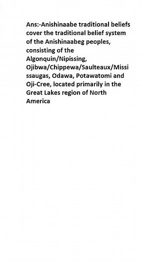 What is Anishinaabe traditional beliefs?