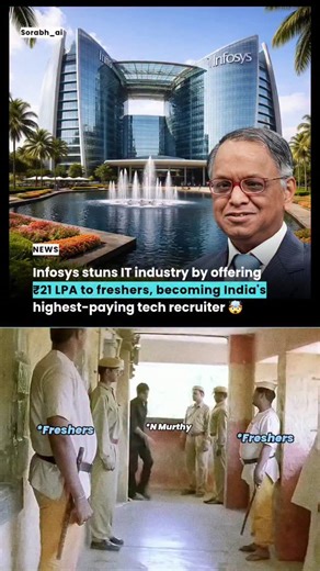 Sorabh Sharma 🧿 on Instagram: "Infosys has shocked India’s IT industry by offering freshers salary packages up to ₹21 lakh per annum for specialised tech roles, making it currently the highest-paying tech recruiter for new graduates. The hike is part of its AI-first hiring strategy and includes roles from ₹7 L to ₹21 L for 2025 engineers, attracting top digital talent. This change reflects rising demand for advanced skills in the sector. Source: Business Standard"