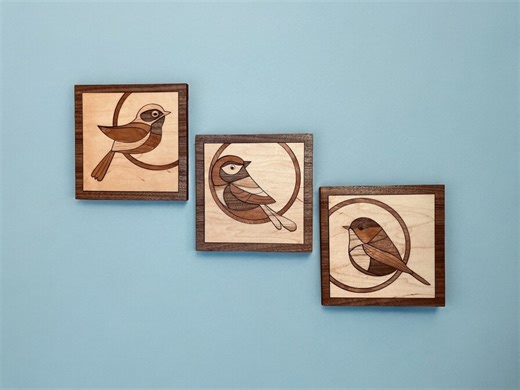 Laser Cut Bird Wall Decor: SVG, AI, DXF Files (set of 3) - Etsy