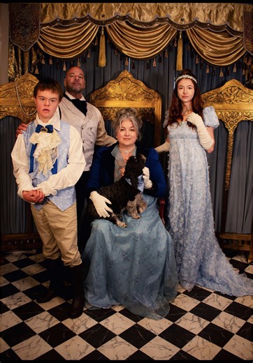 Rewind back to 2024 when I styled a Bridgerton themed photoshoot with my family for our annual Holiday Card. I loved shooting in @Dress Up Studio - it has the perfect Bridgerton backdrops and props. I brought my own Wysteria and costumes. I styled and constructed the looks based on the available set ups. I usually build my own but was commuting for work and had little time. Our card had a custom Lady Whistledown Society paper to share the gossip from the year too. Flawless my dear! 16 more days 