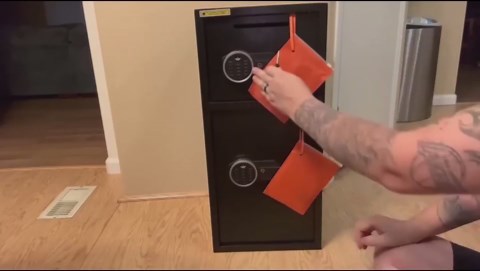 7.0 Cu ft Large Safe Box Fireproof Waterproof, Money Safe With Mute Function and LED Light, Digital KeypadHome Safes with Deposit Slot & Dual Alarm System,Security Box for Money Valuables